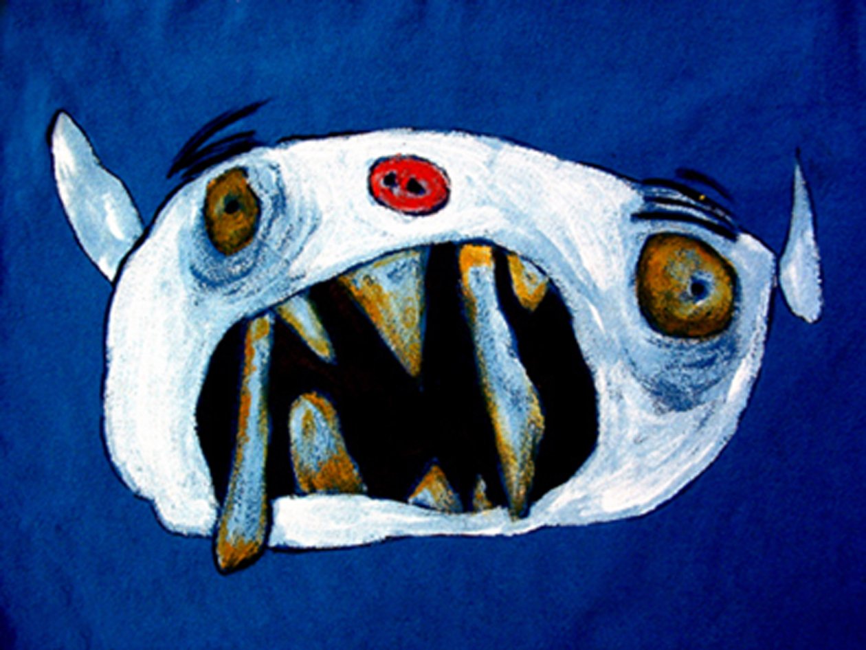 Monster with long teeth by Maylee Christie: Fine art print